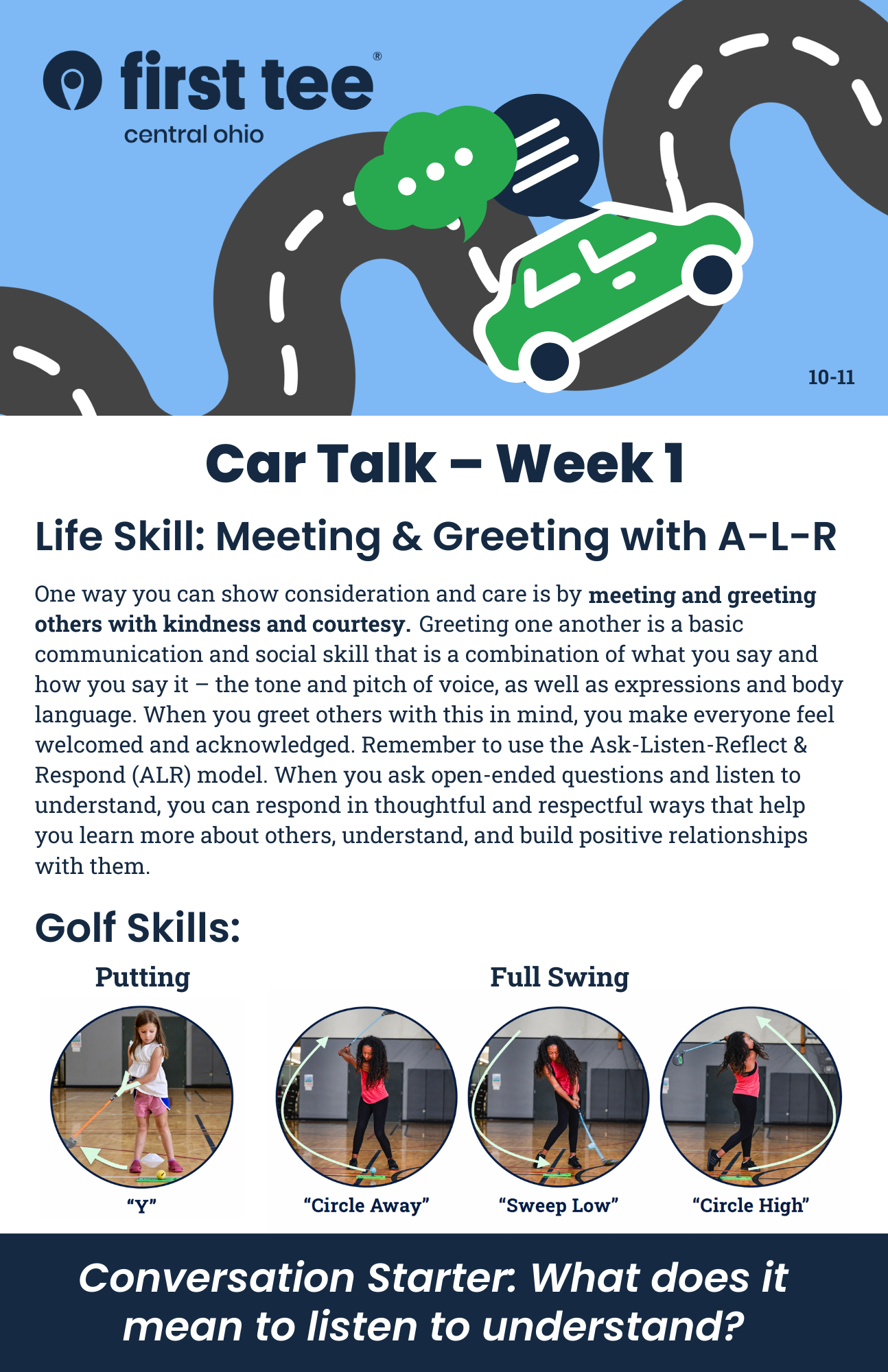 Car Talk - First Tee - Central Ohio